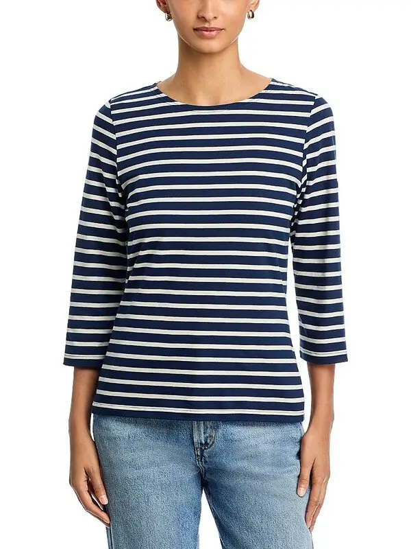 Saint James Galathee Ii Tee - Marine/ecru