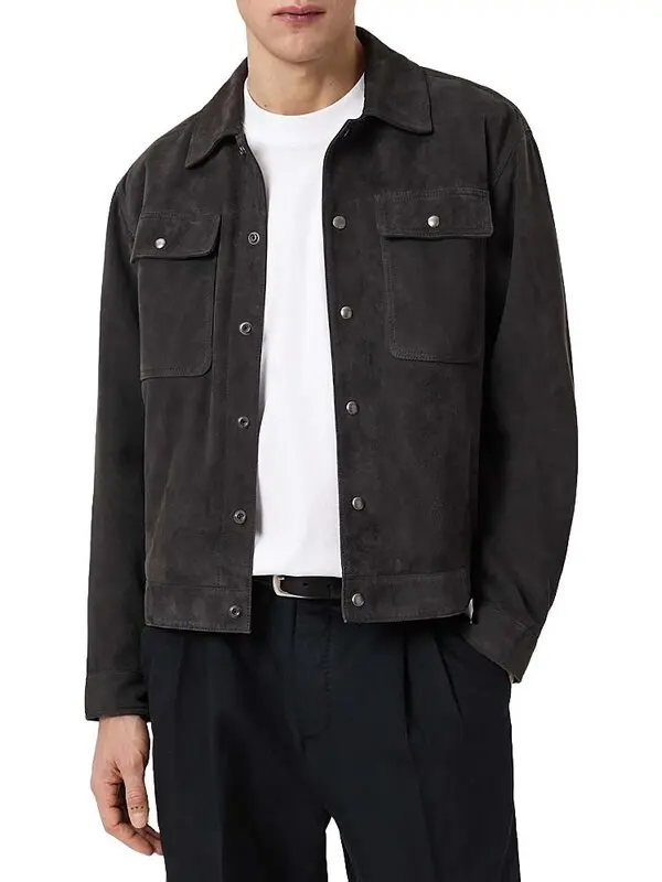 ALLSAINTS Shelton Leather Jacket - Washed Black