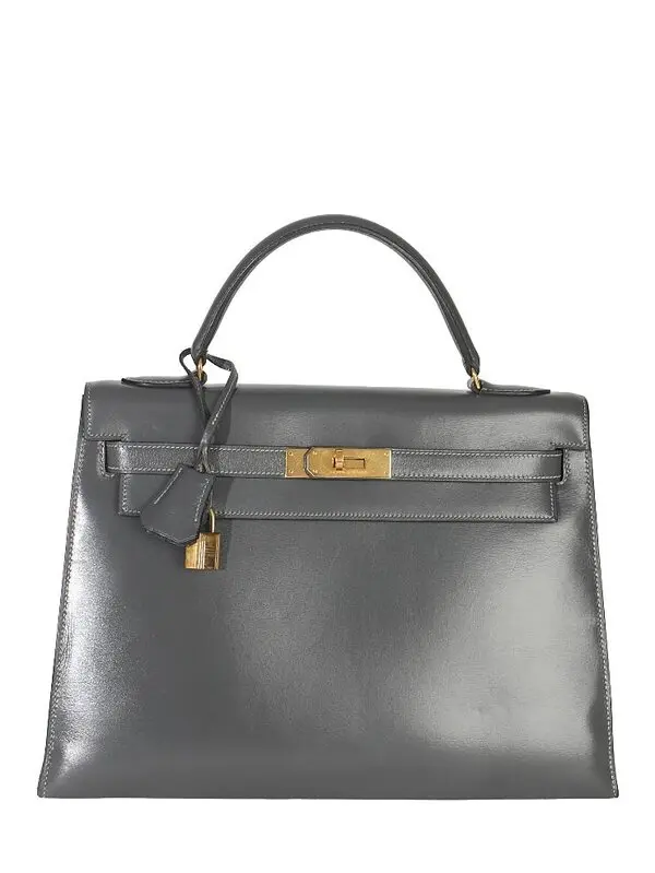 Hermès Sellier Kelly 32 Leather Handbag - Gray