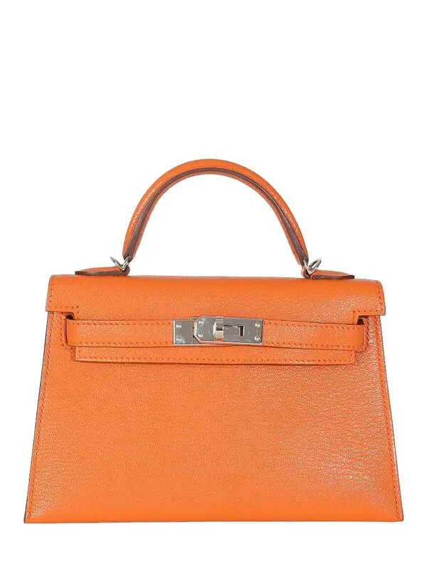 HERMES Mini Kelly 20 Ii Leather Handbag - Orange