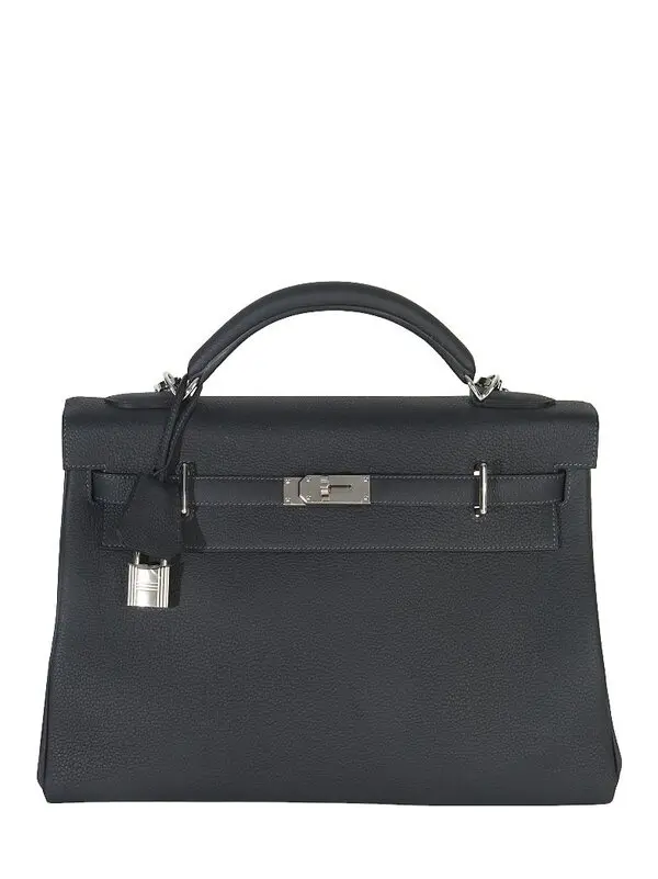 Hermès Maxi Kelly Retourne 42 Leather Handbag - Gray