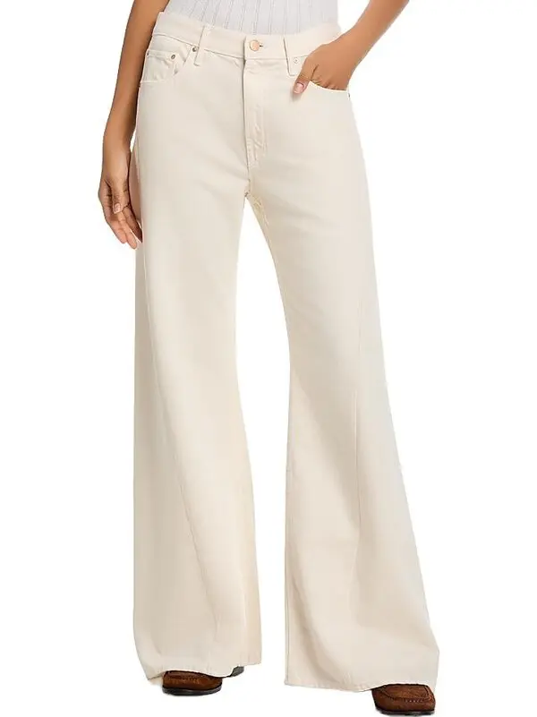 MOTHER The Lemon Twist Sneak High Rise Wide Jeans - Nat-natural