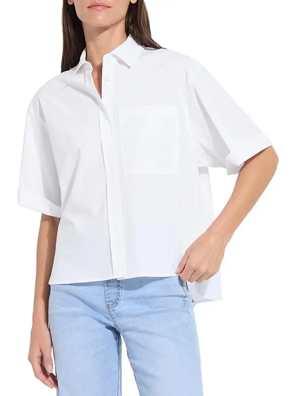Lyssé Corinna Oversized Cropped Shirt - White