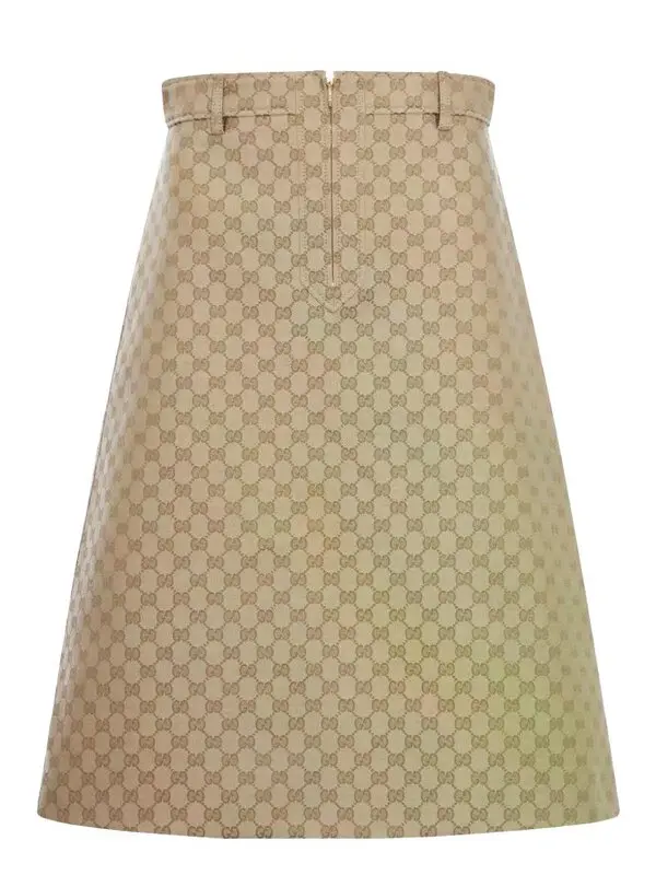 Gucci Gg-jacquard A-line Midi Skirt - Neutrals