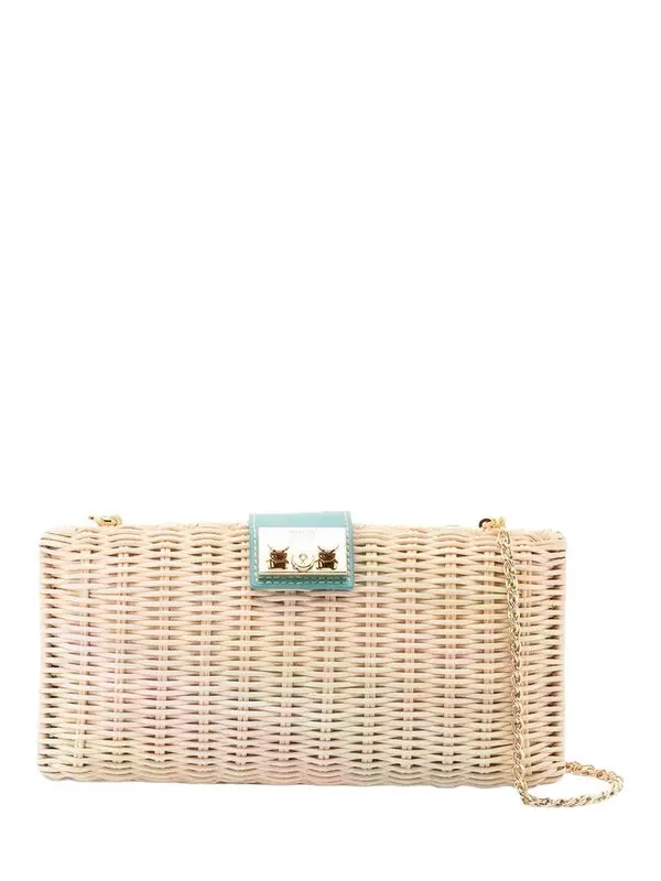 Rodo Chain Clutch Bag - Neutrals