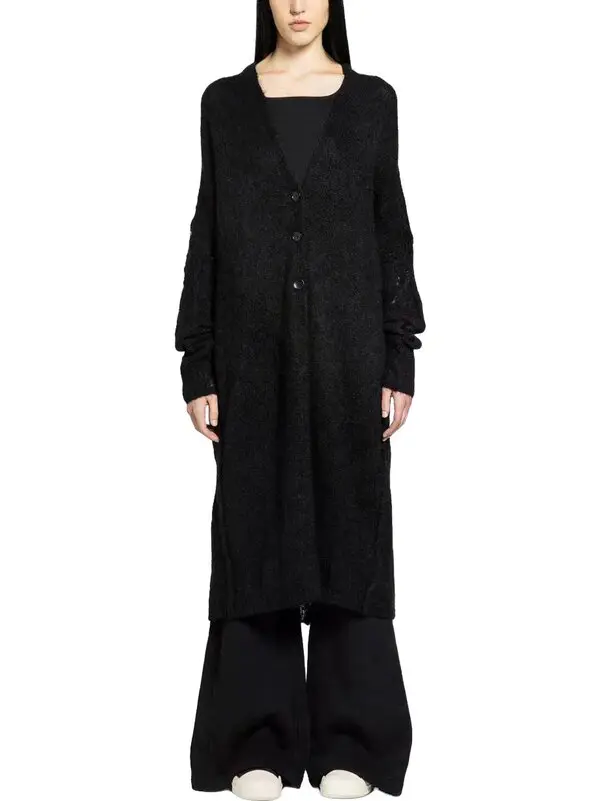 THOM KROM Long Buttoned Cardigan - Black