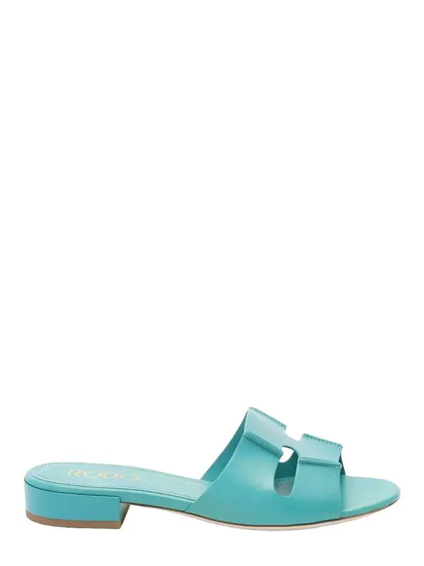 Rodo Cut-out Flat Sandals - Blue