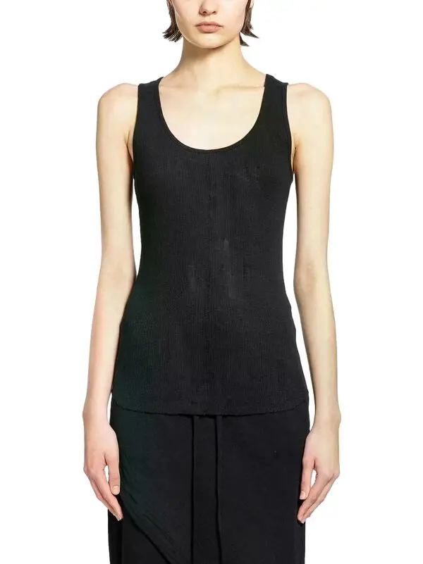 THOM KROM Long Ribbed Tank Top - Black