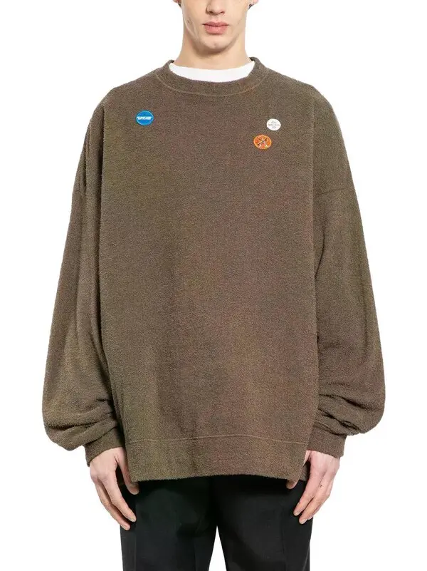 UNDERCOVERISM Embellished Fleece Sweatshirt - Brown