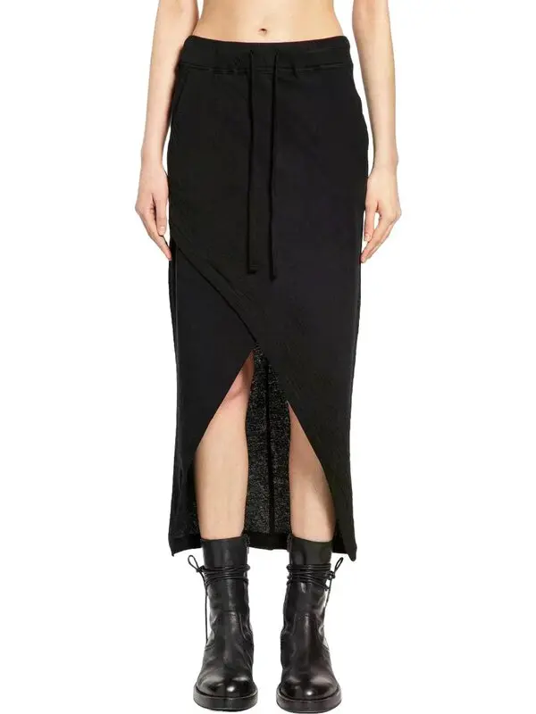 THOM KROM Asymmetric Skirt With Crossed Front - Black