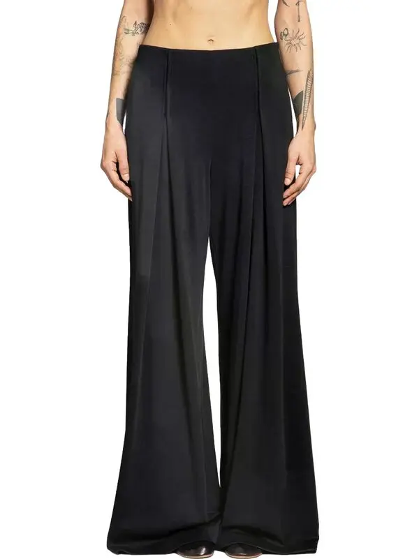 Max Mara Pleated Palazzo Pants - Black