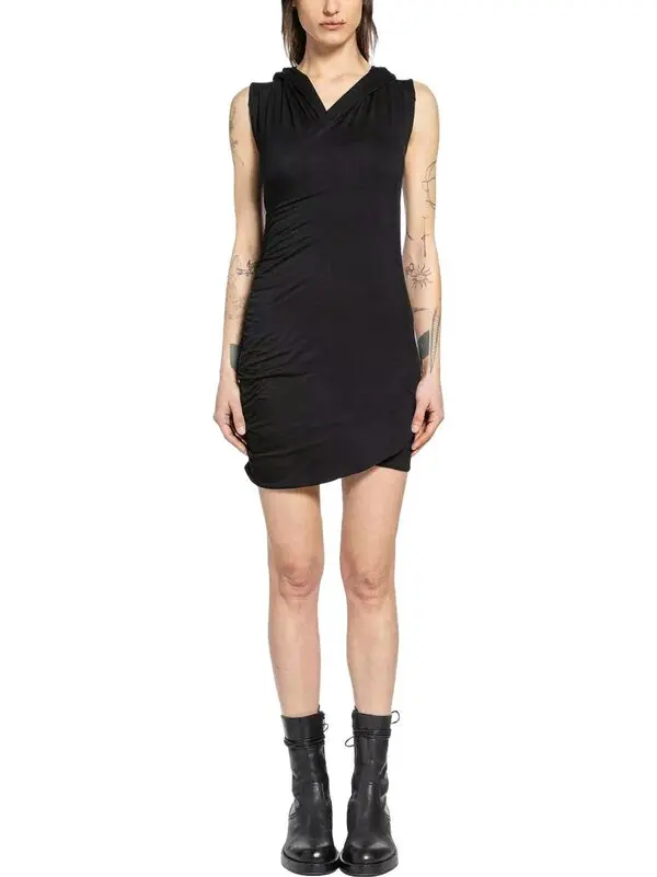 THOM KROM Hooded Mini Dress - Black