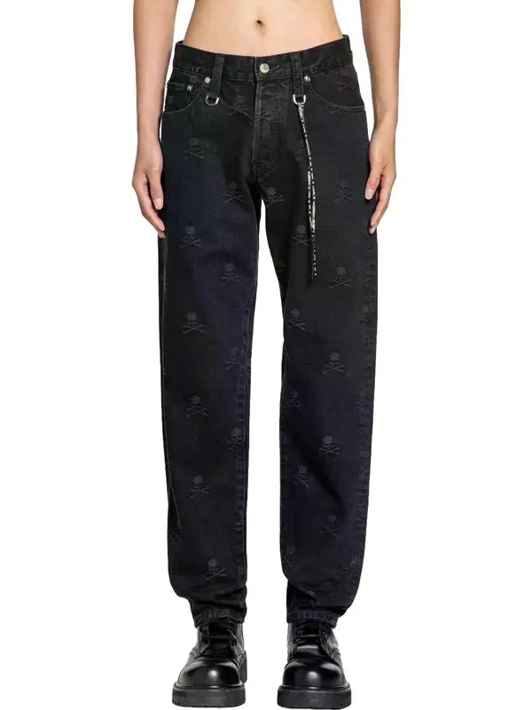 MASTERMIND WORLD Skull-pattern Five-pocket Jeans - Black