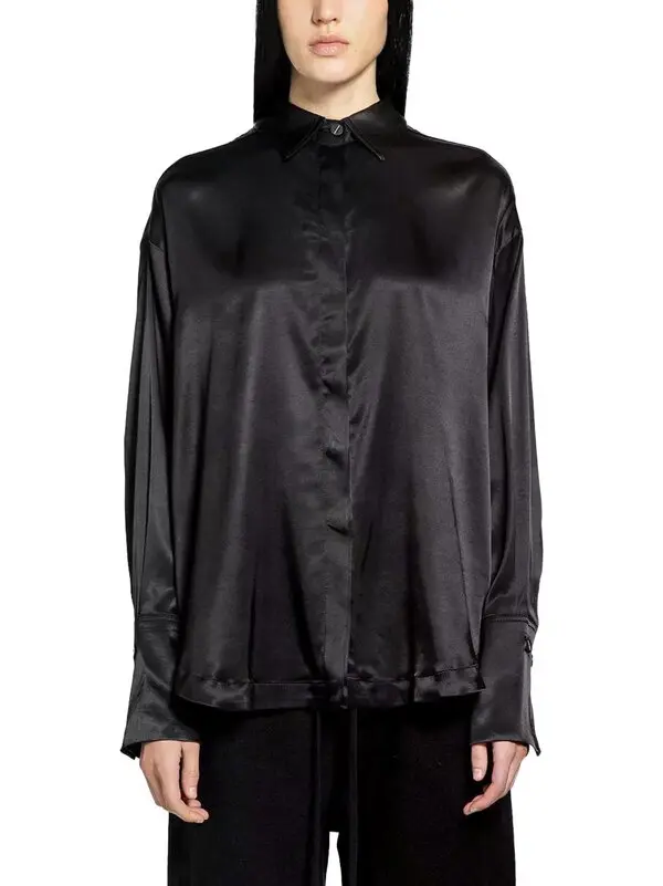 THOM KROM Satin Shirt - Black