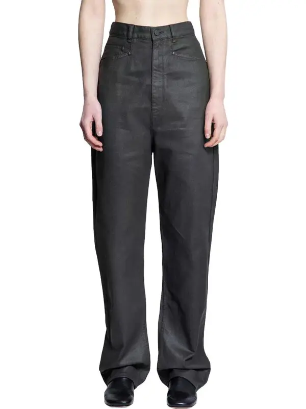 LEMAIRE High-waisted Dropped Crotch Denim Trousers - Black