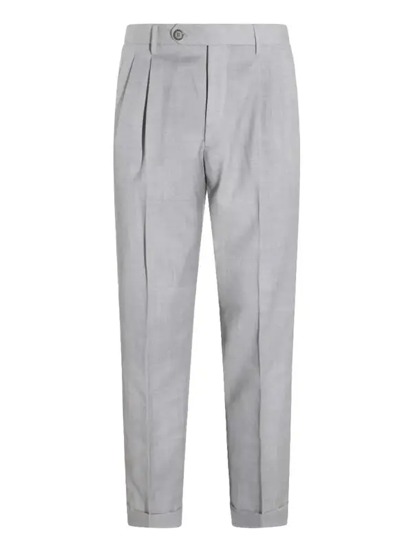 GTA Luca Pleated Cuffed Trousers - Grey