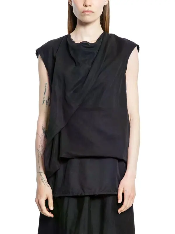 THE ROW Inawa Draped Top - Black