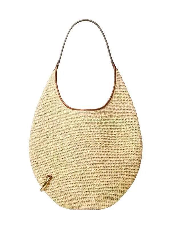 Tory Burch Pierced Soft Straw Bag - Neutrals