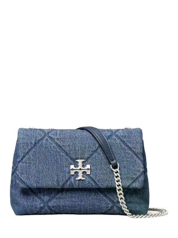 Tory Burch Kira Diamond Quilt Denim Small Convertible Shoulder Bag - Blue