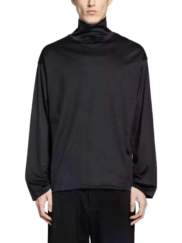 THE ROW Karel Turtleneck Top - Black