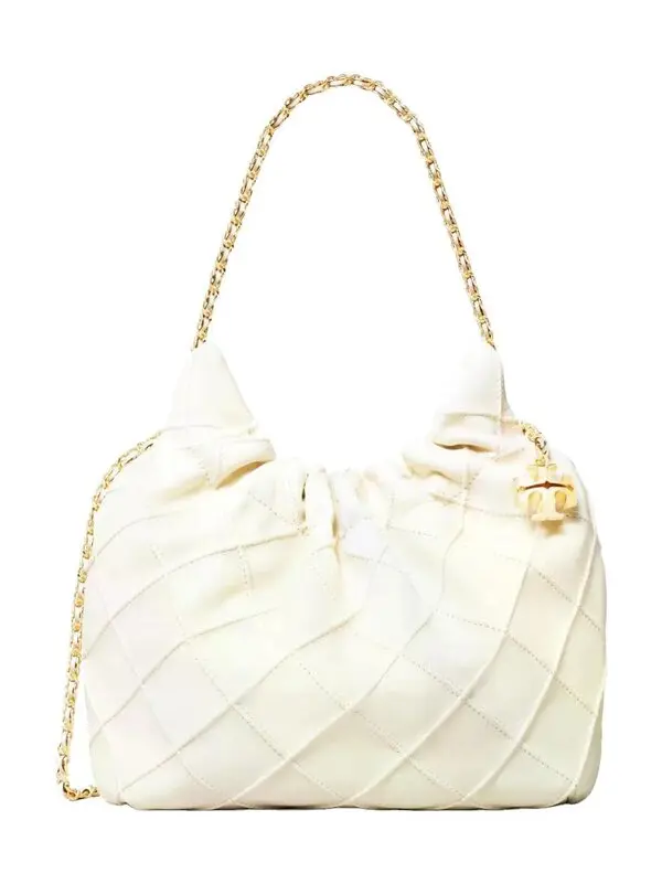 Tory Burch Mini Fleming Soft Hobo Bag - Neutrals