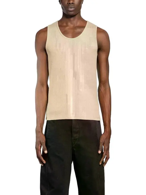 LEMAIRE Ribbed Cotton Tank Top - Neutrals