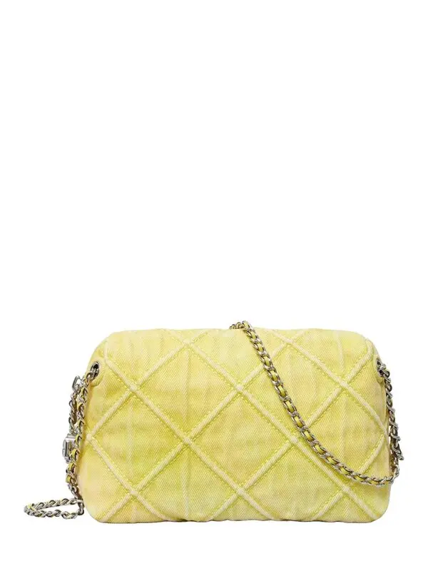 Tory Burch Fleming Denim Soft Crossbody Bag - Yellow
