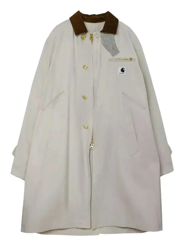 Carhartt Work In Progress X Sacai Logo Trench Coat - Neutrals