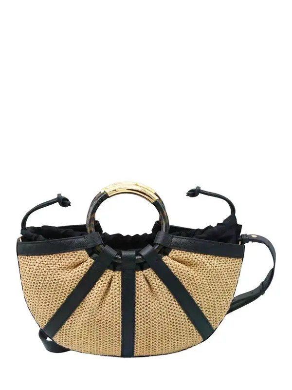 COCCINELLE Medium Shell Straw Tote Bag - Neutrals