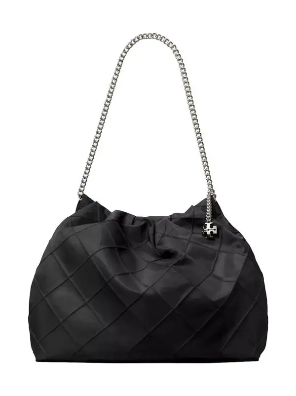 Tory Burch Fleming Nylon Hobo Bag - Black