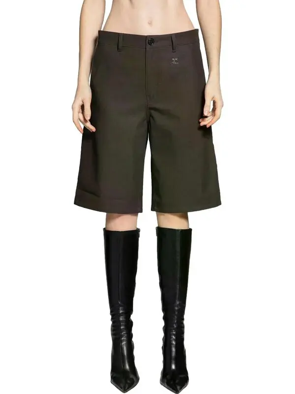 COURREGES Tailored Knee-length Shorts - Brown