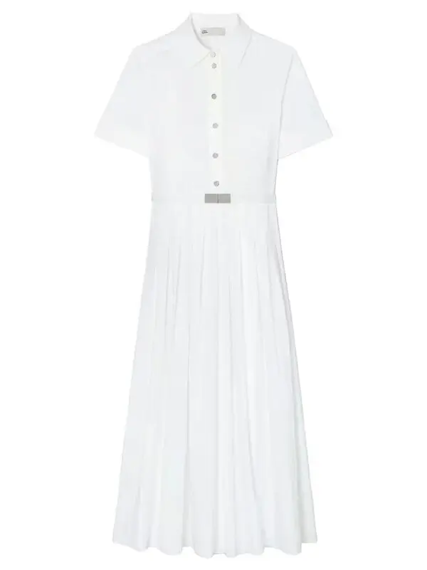 Tory Burch Pleated Poplin Shirtdress - White