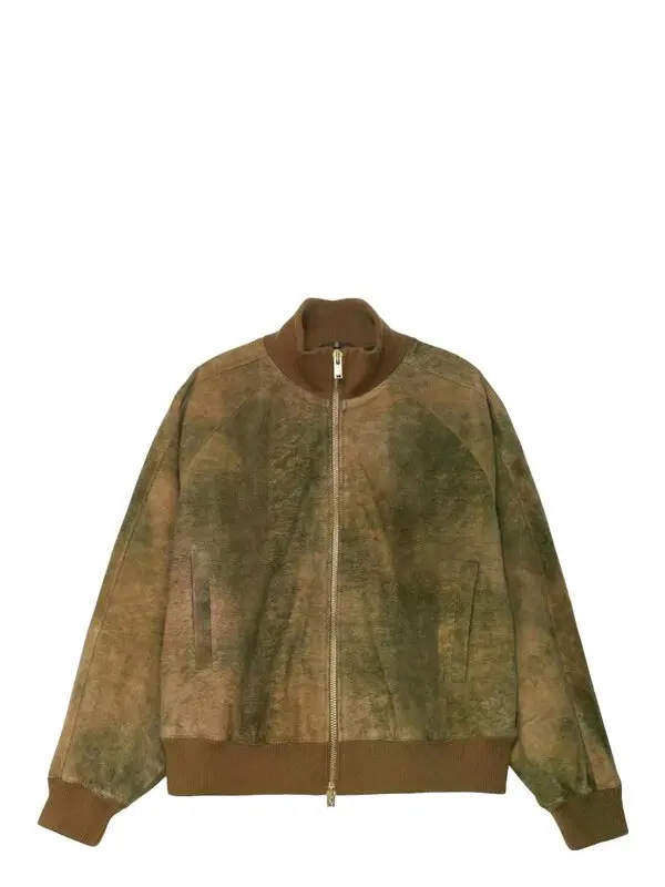 BARACUTA Zip-up Suede Jacket - Green