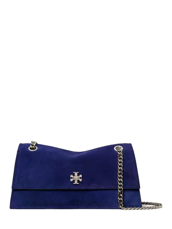 Tory Burch Kira Turnlock Suede Shoulder Bag - Blue