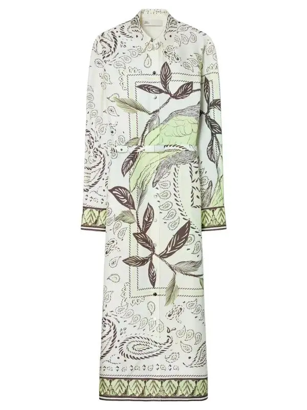 Tory Burch Printed Silk Shirtdress - Neutrals