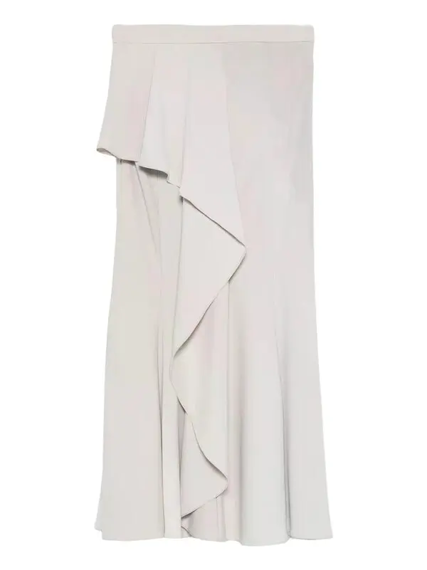 GEMY MAALOUF Asymmetric Ruffled Skirt - Grey