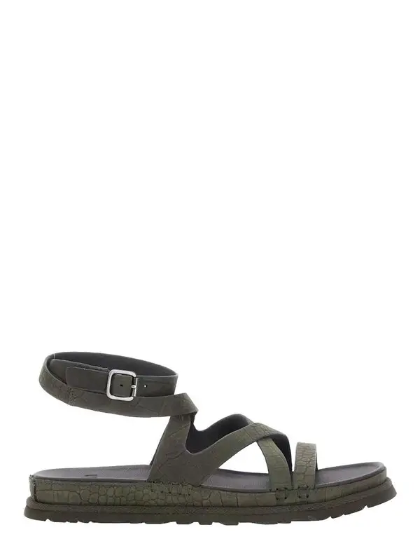 UGG Golden Gaze Croc-effect Buckled Sandals - Green