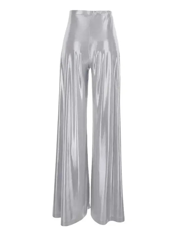 Norma Kamali Bias Metallic-finish Trousers - Silver
