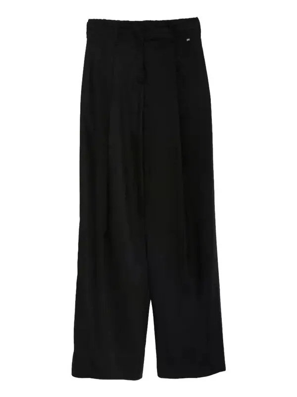 Herno Pleated Wide-leg Trousers - Black