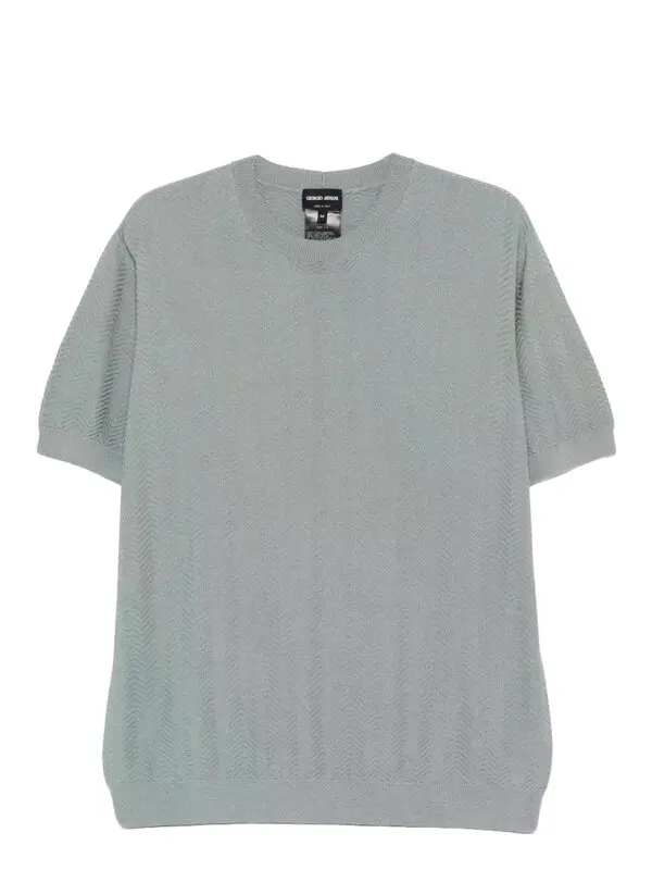 Giorgio Armani Textured Short-sleeve T-shirt - Grey