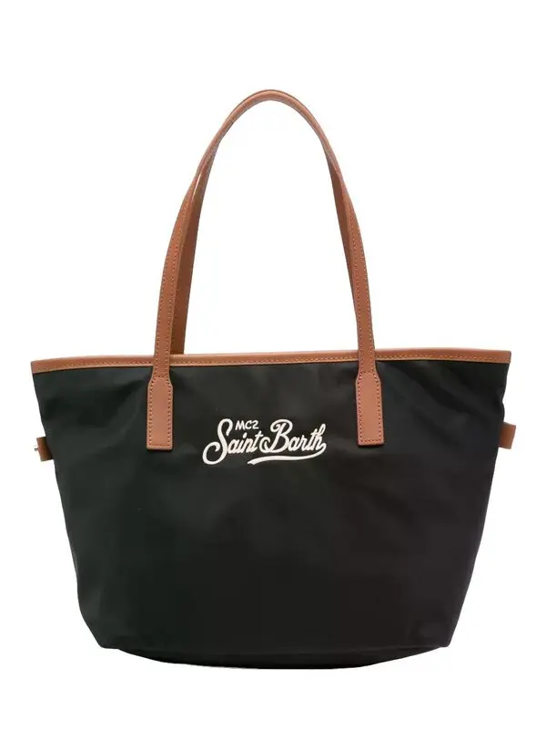 MC2 SAINT BARTH Embroidered City Tote Bag - Black
