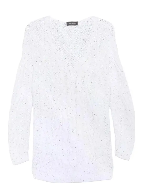 Lorena Antoniazzi Cable-knit Embellished Sweater - White