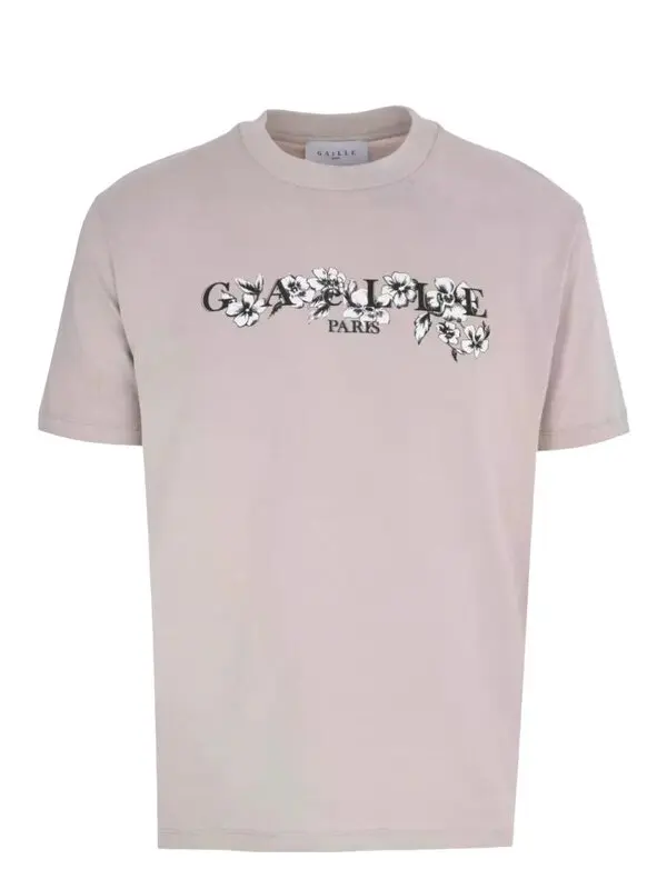 GAELLE Floral-print T-shirt - Neutrals