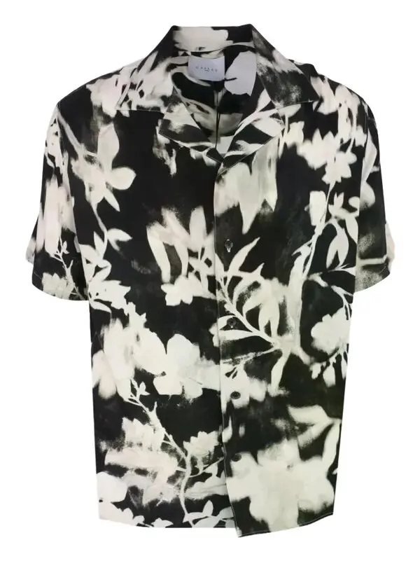 GAELLE Floral Short-sleeve Shirt - Black