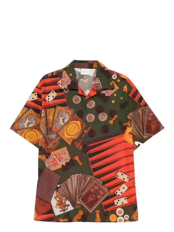 Drole De Monsieur Casino Patterned Short-sleeve Shirt - Green