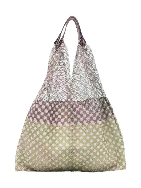 ÉPICE Check-pattern Tote Bag - Green