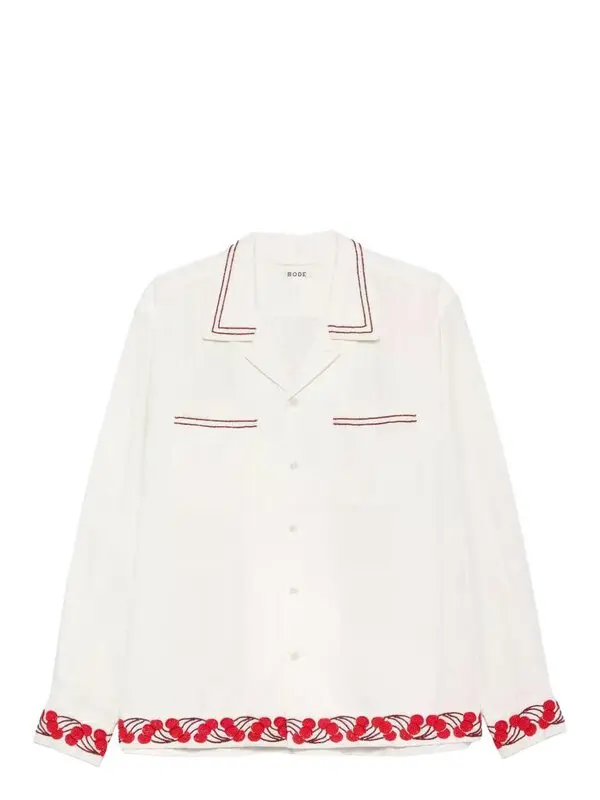 BODE Cherry Lane Beaded Shirt - Neutrals