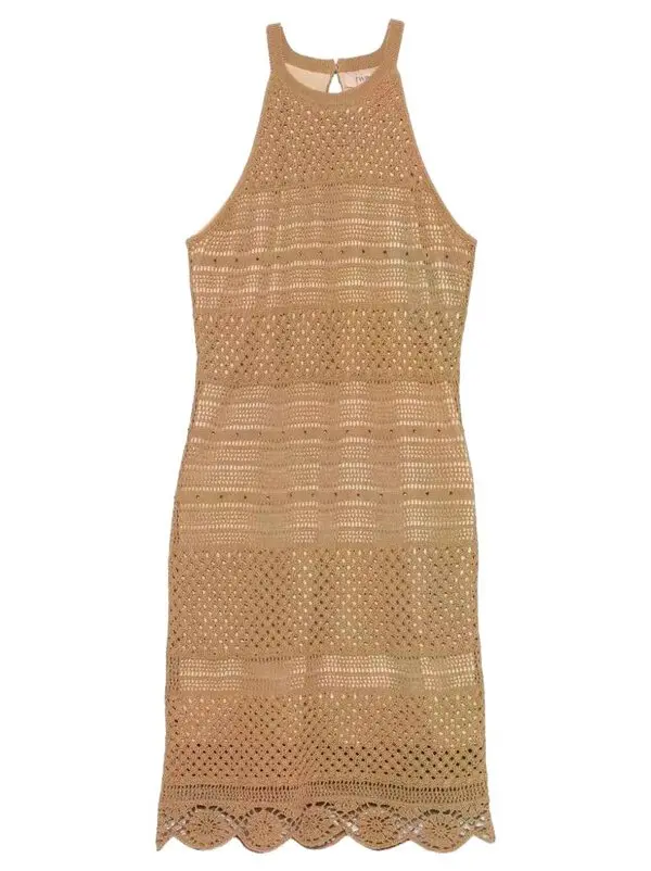 TWINSET Crochet Mini Dress - Neutrals
