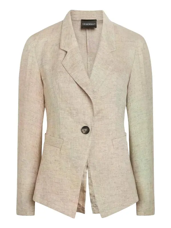 Emporio Armani Chambray Flap Pocket Blazer - Neutrals