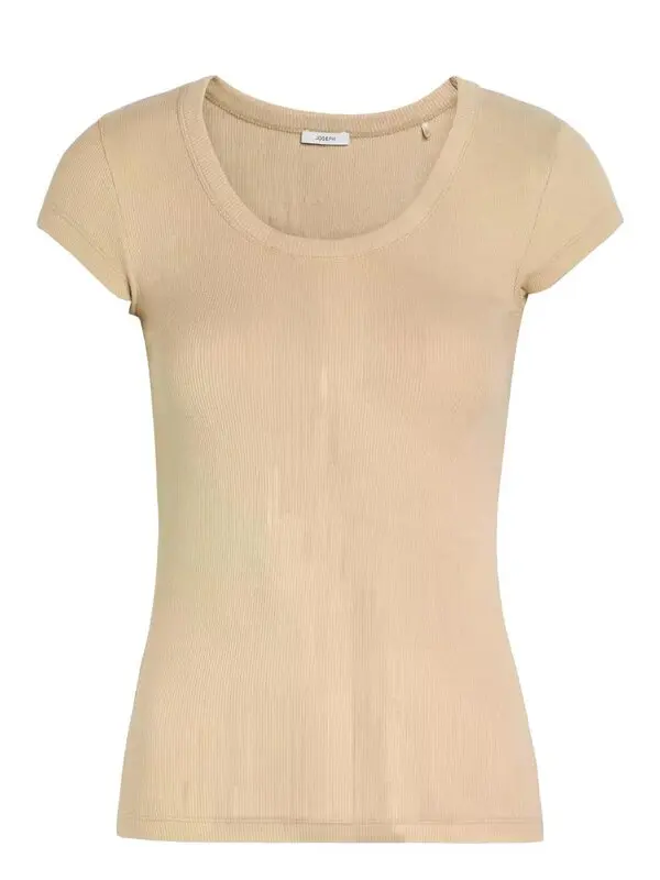 JOSEPH Ribbed T-shirt - Neutrals